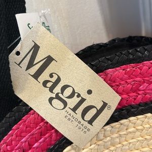 Magid | Bags | Circular Straw Pink Purse Nwt | Poshmark